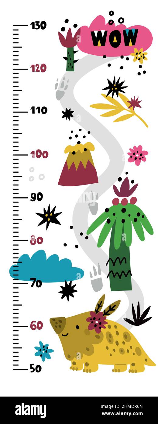 Height measuring chart of children growth. Wall ruler Stock Vector ...
