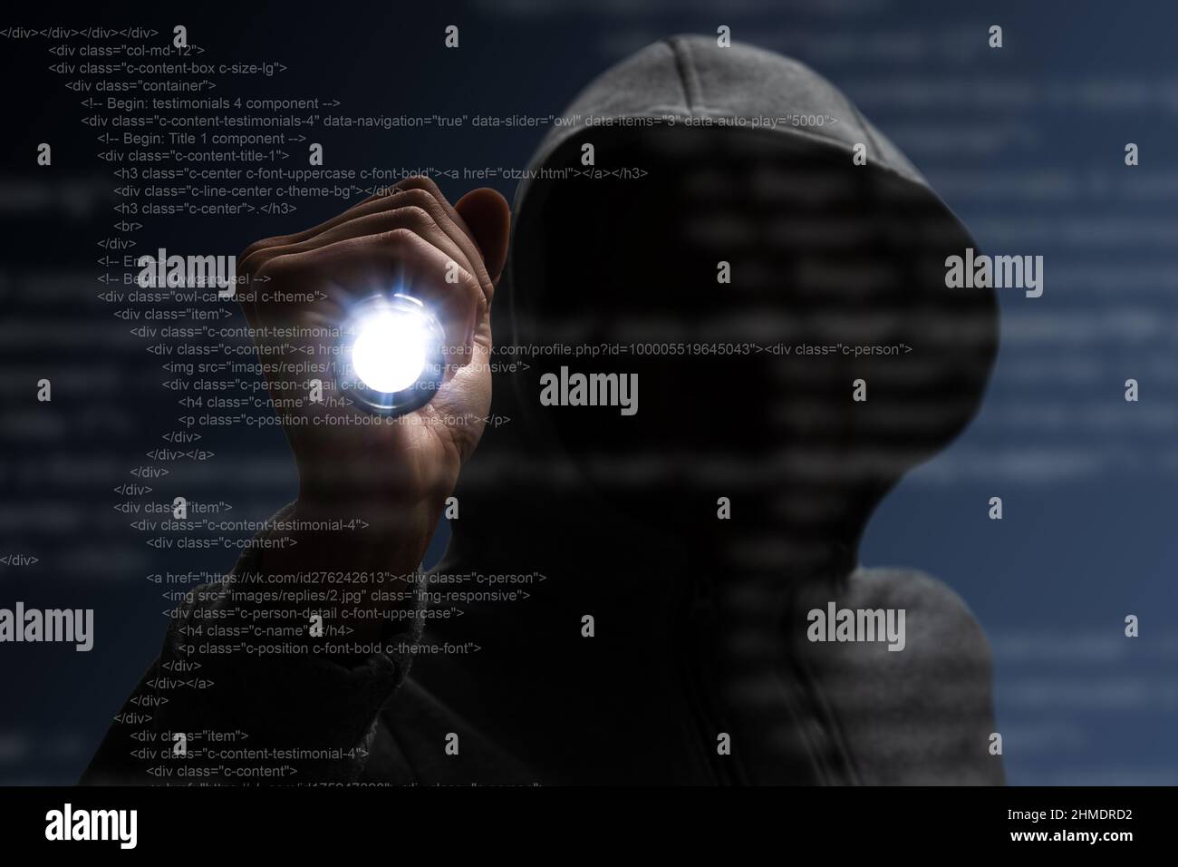 Hacking And Malware Concept Hacker Using Abstract Laptop With Digital Interface Double