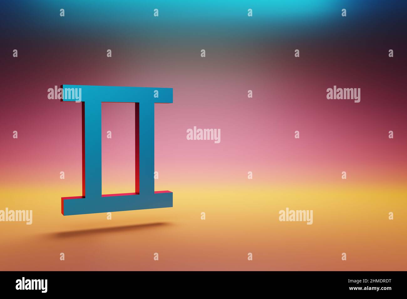 Gemini icon. Beautiful Blue Gemini symbol icons on multicolor bright ...