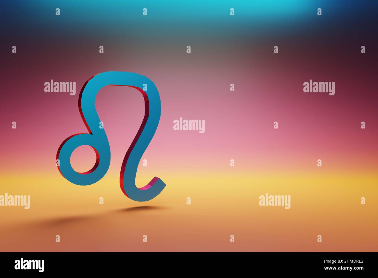 Leo icon. Beautiful Blue Leo symbol icons on multicolor bright ...