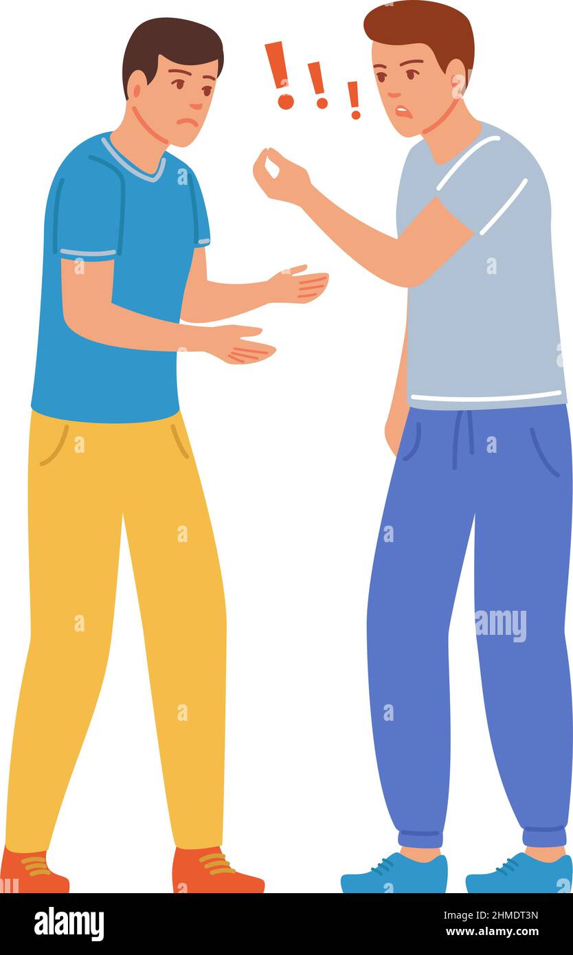 Man shouting in anger. Friends fight. Relationship problem Stock Vector ...