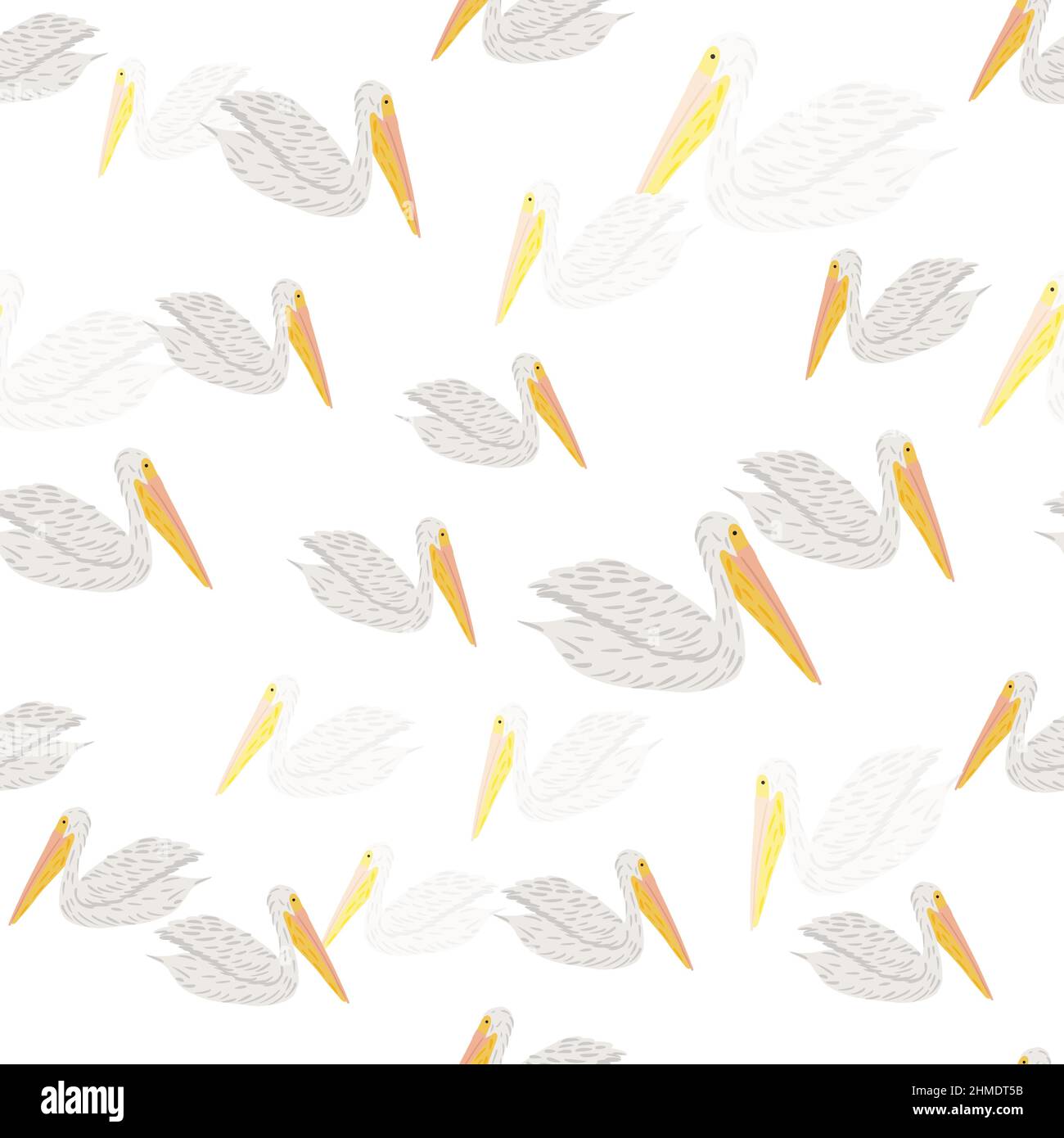 Pelican sitting seamless pattern. Background of sea birds. Repeated ...