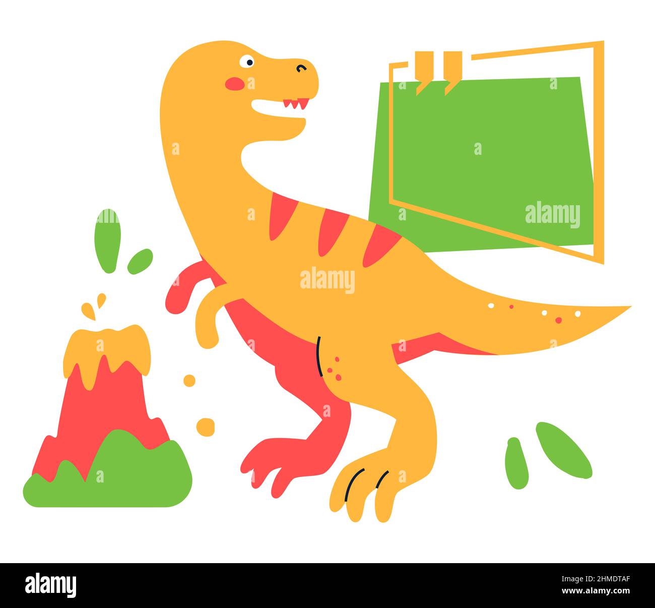 Jurassic era - flat design style colored illustration. Extinct animals ...