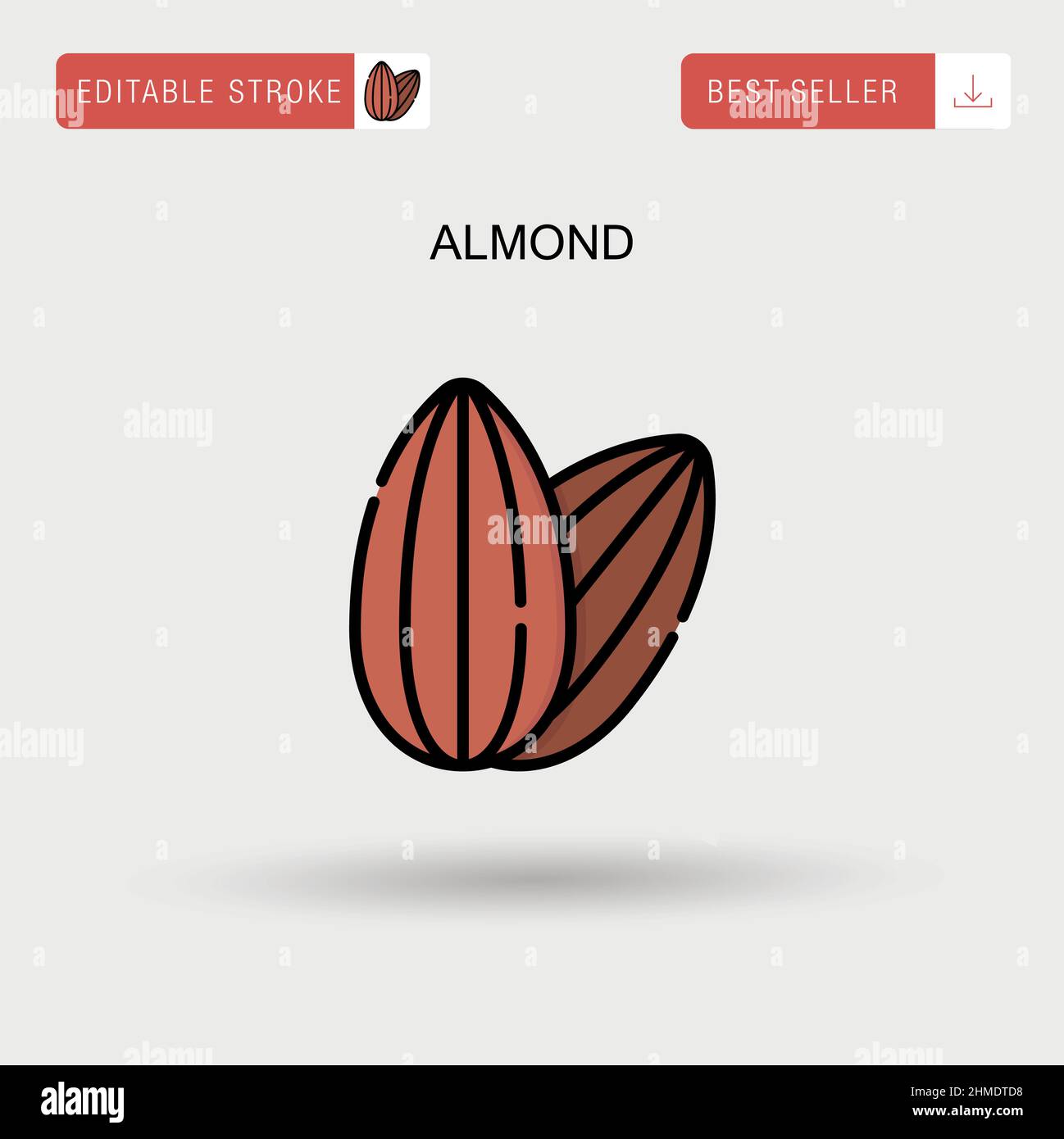 Almond icon Stock Vector Images - Alamy