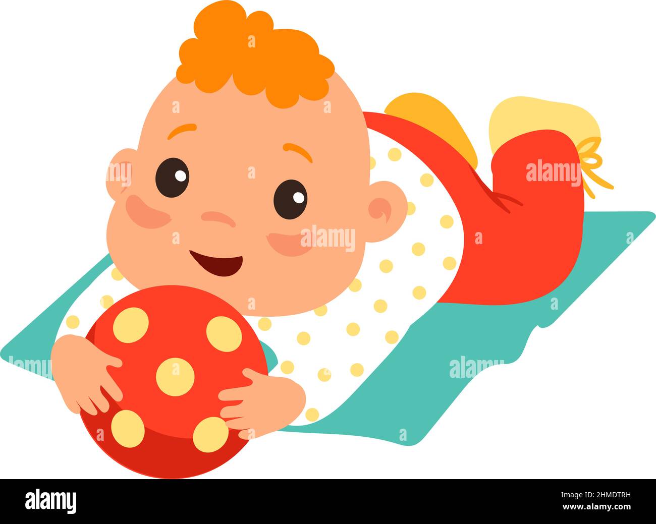 Toddler playing with ball. Little baby activity Stock Vector Image ...