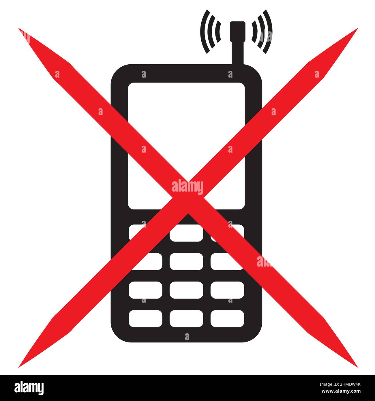 Phone warning stop sign icon. Push telebutton phone turn off. Vector ...
