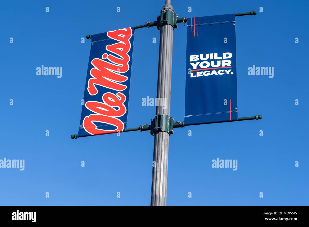 Oxford, Mississippi - January 13, 2021: Sign and banner for Ole Miss ...