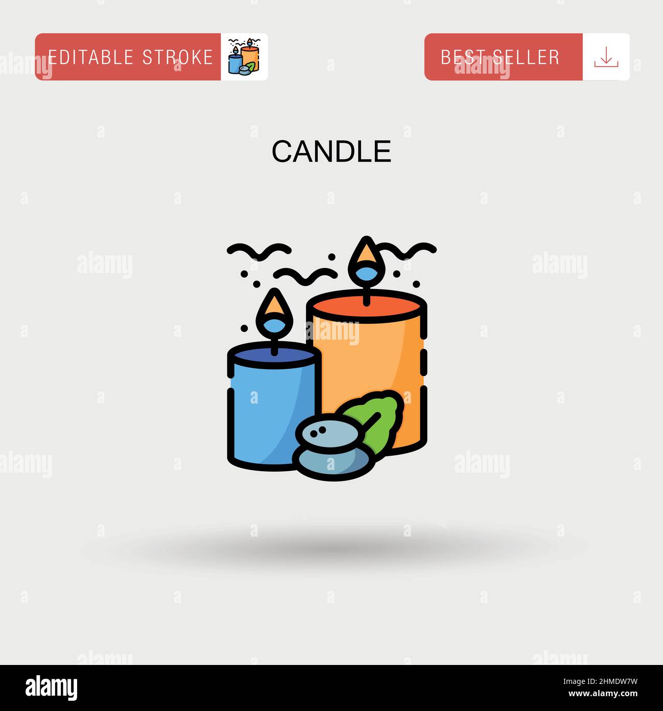 Candle Simple vector icon Stock Vector Image & Art - Alamy