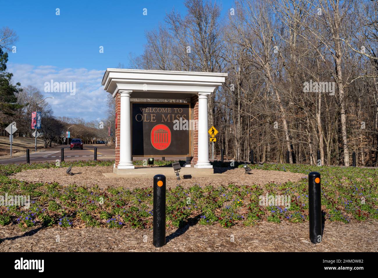 Oxford, Mississippi - January 13, 2021: Sign and banner for Ole Miss ...