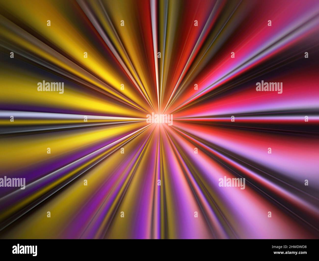 An illustration rendered in 3d of colorful light rays forming a tunnel ...