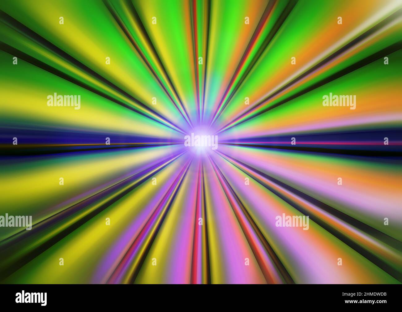 An illustration rendered in 3d of colorful light rays forming a tunnel ...