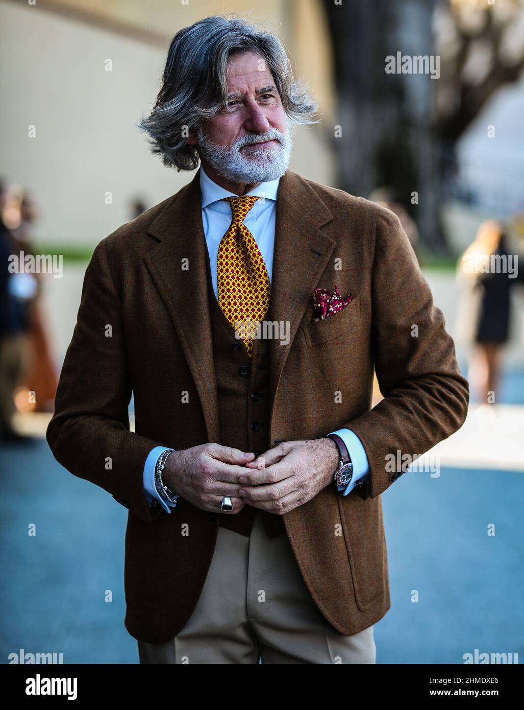 FLORENCE, Italy- January 11 2022: Franco Mazzetti on the street in ...