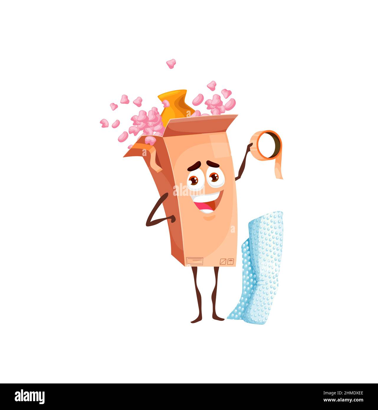 Cartoon package with adhesive tape, delivery and shipping service ...