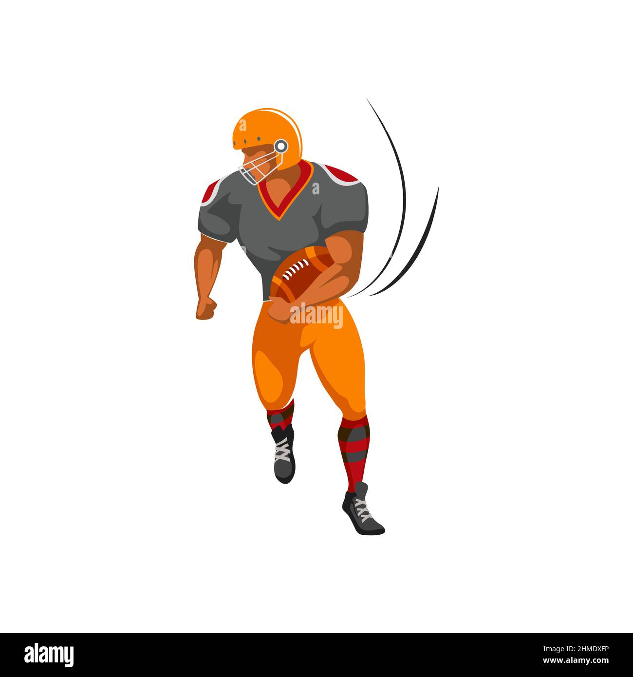 Quarterback american football player running back, vector character ...