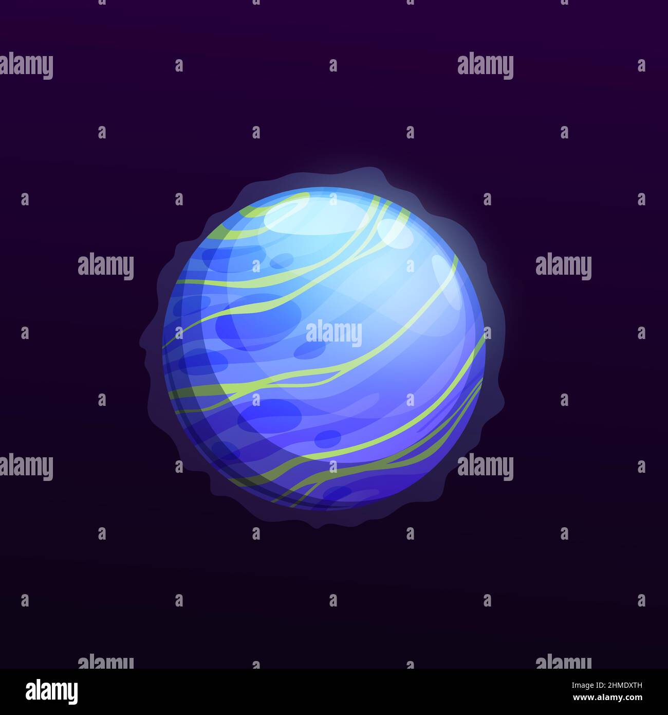 Mysterious blue space planet. Alien galaxy planet, deep space fantastic ...