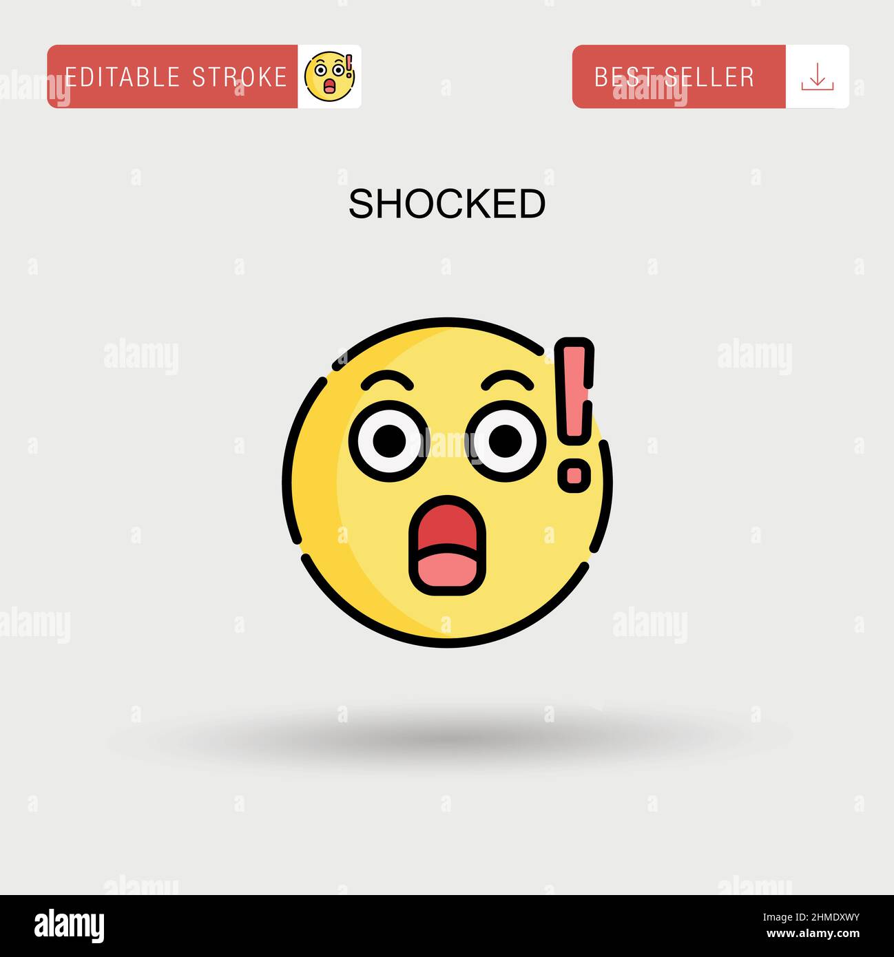 Shocked Simple vector icon Stock Vector Image & Art - Alamy