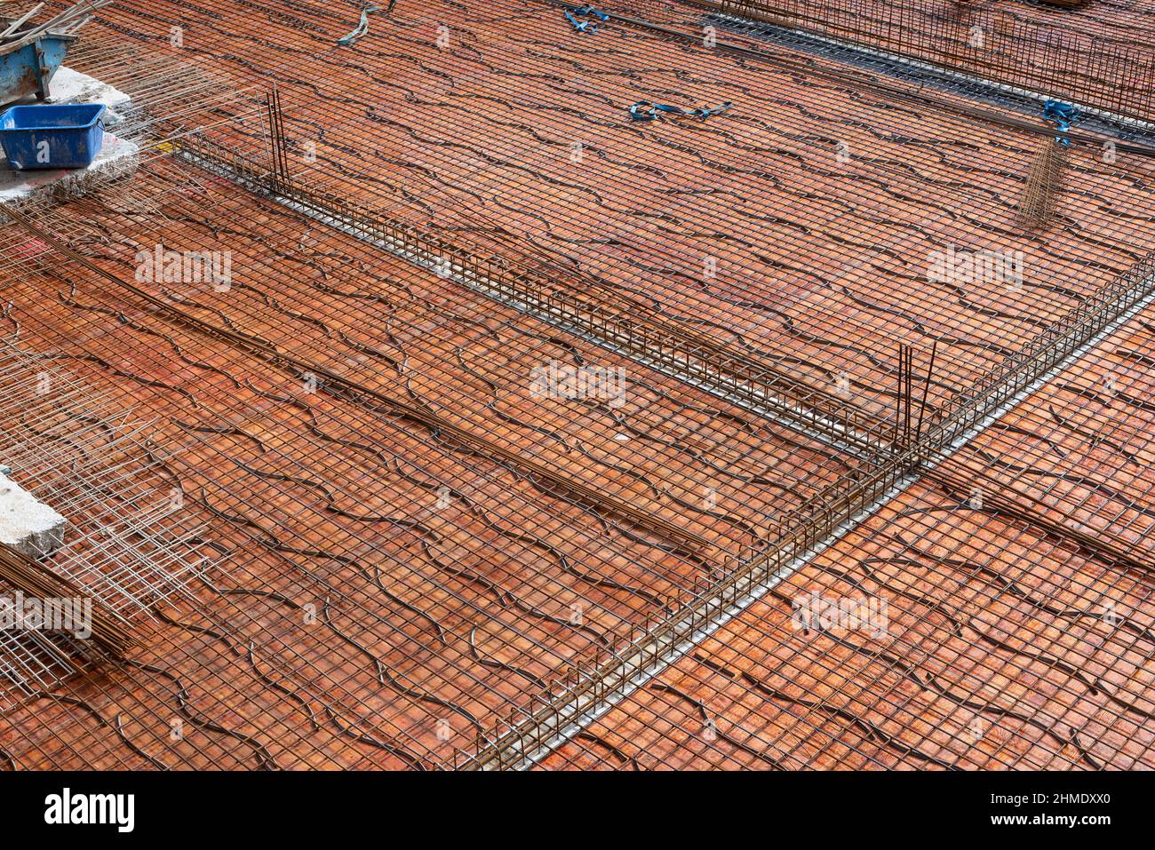 the development of a building with a floor covered with wooden planks ...