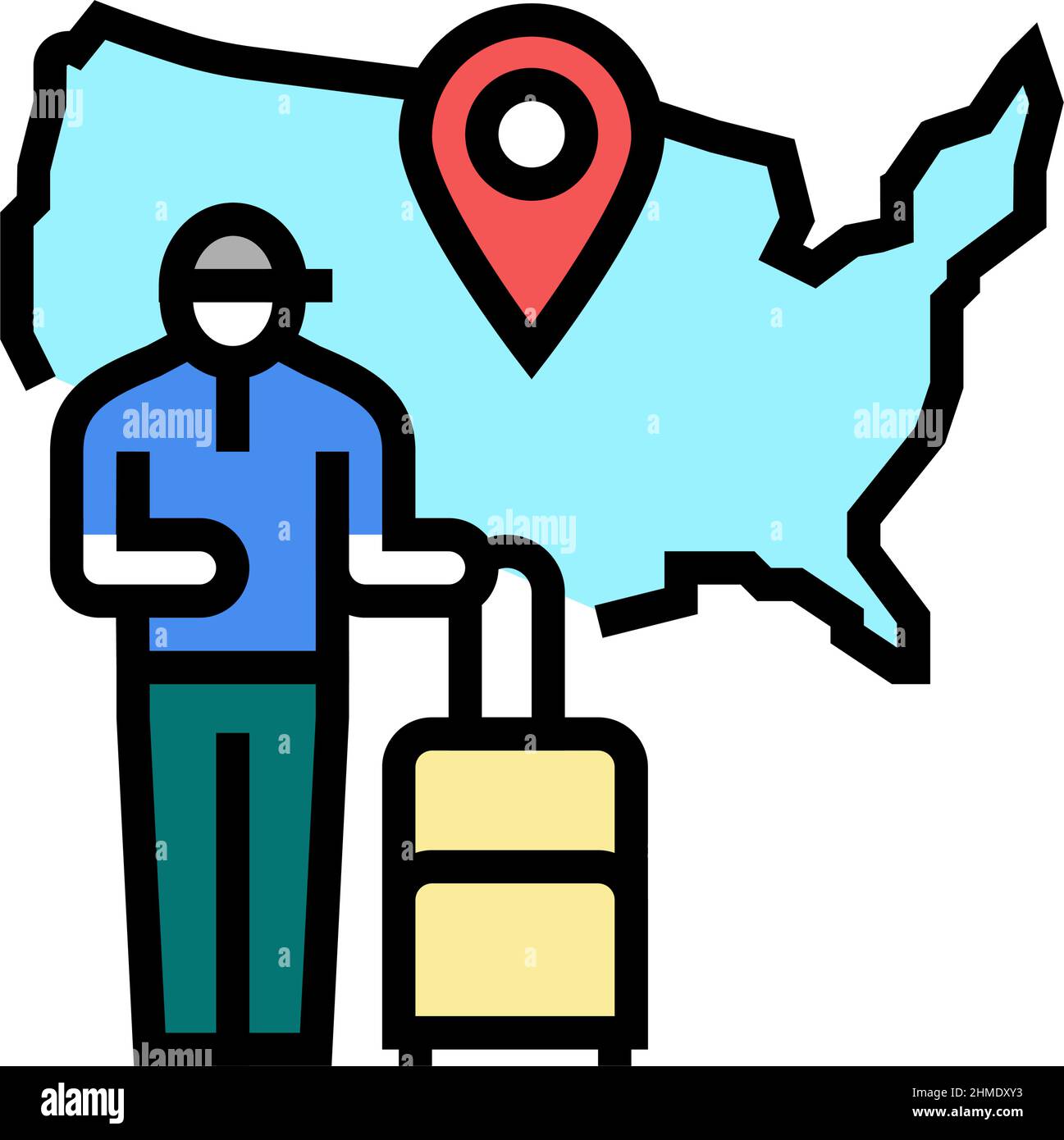 american tourism color icon vector illustration Stock Vector Image ...