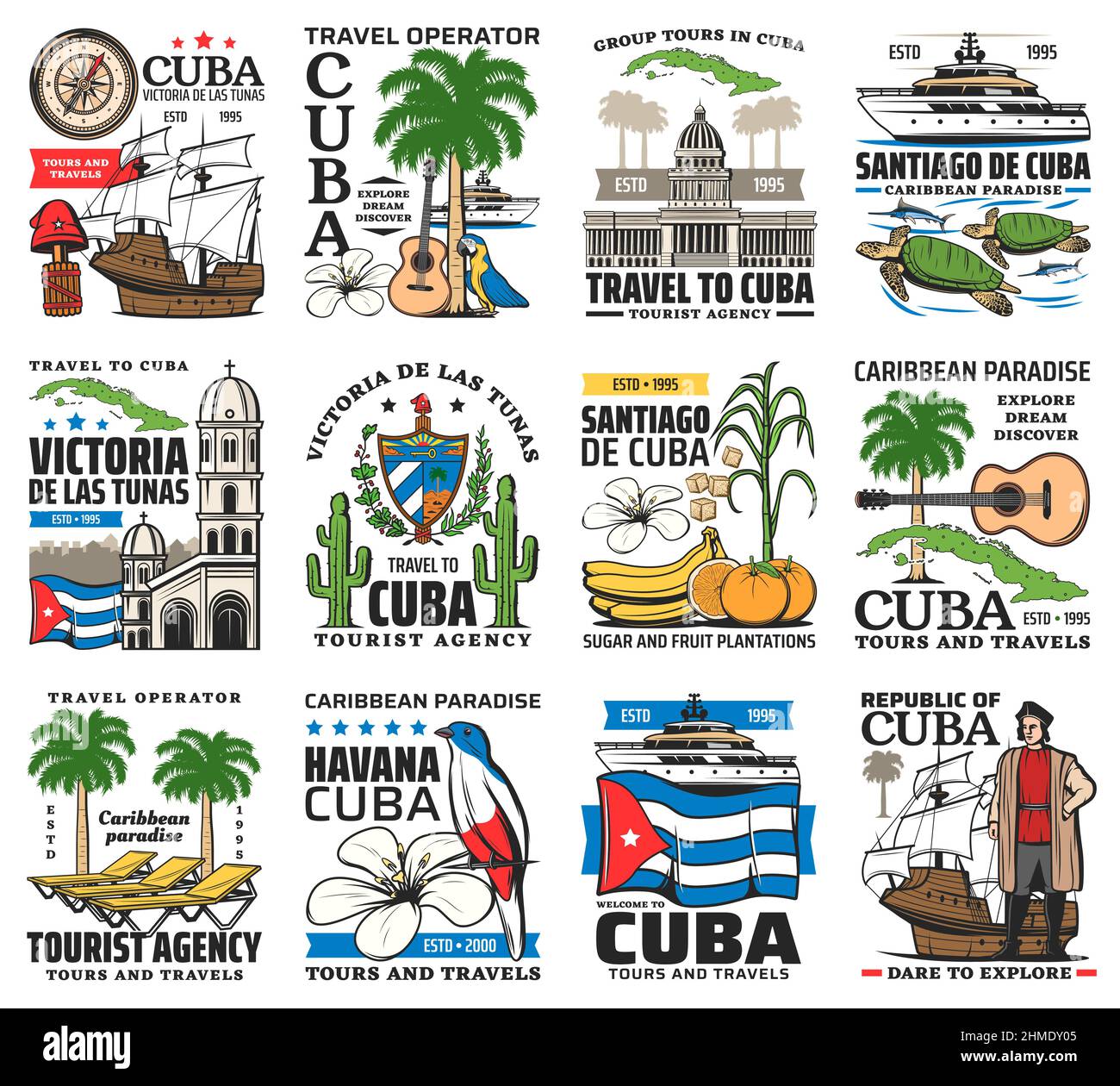 Cuba, Havana travel torus and tourism landmarks, Caribbean beach resort ...