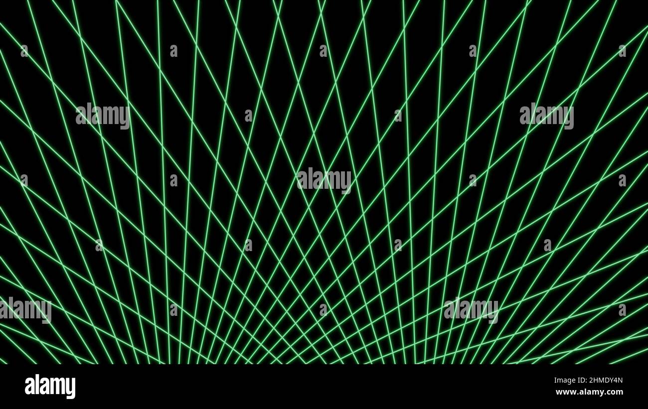 3d rendering illustration with green laser beams over a dark background ...