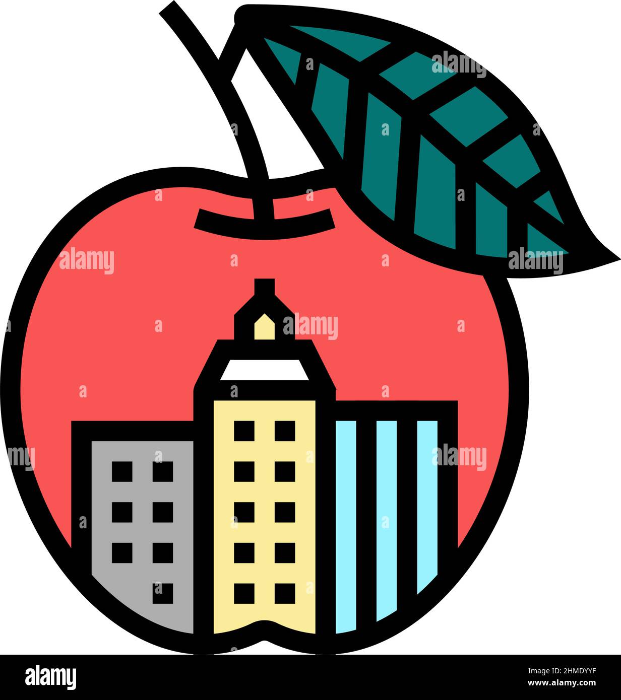 nyc big apple color icon vector illustration Stock Vector Image & Art ...