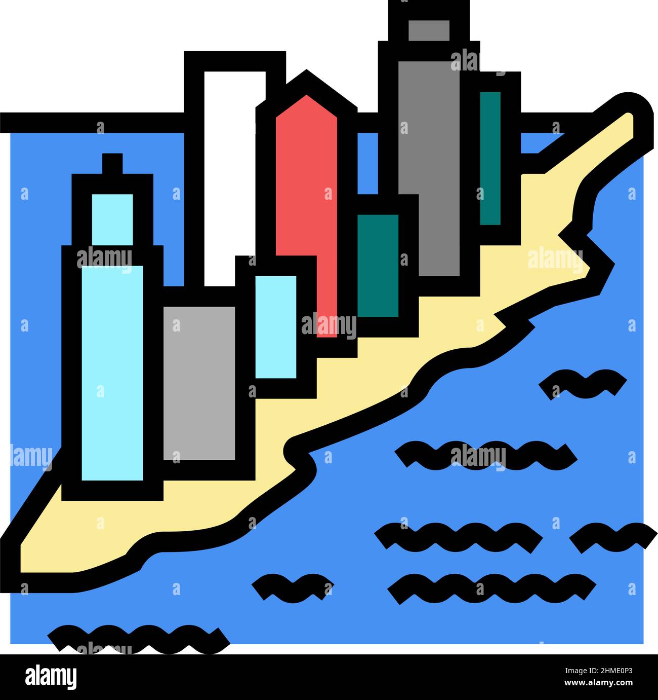 manhattan new york color icon vector illustration Stock Vector Image ...