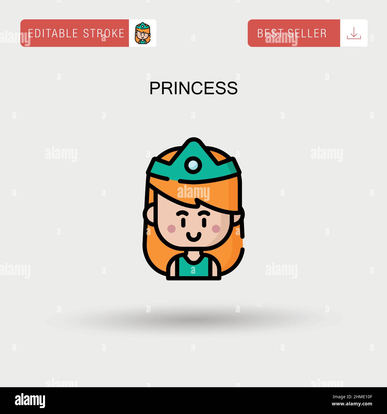 Princess Simple vector icon Stock Vector Image & Art - Alamy