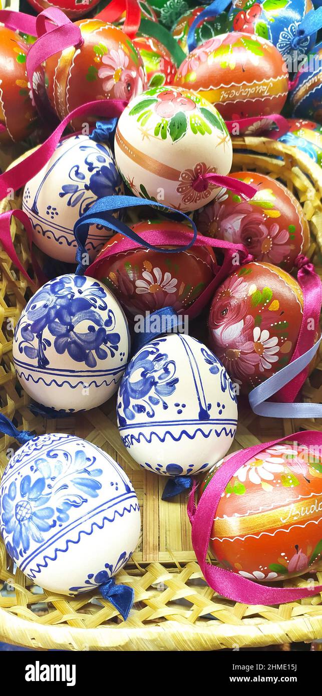 Budapest, Hungary - Feb 09, 2022: Group of colorful decorative ...