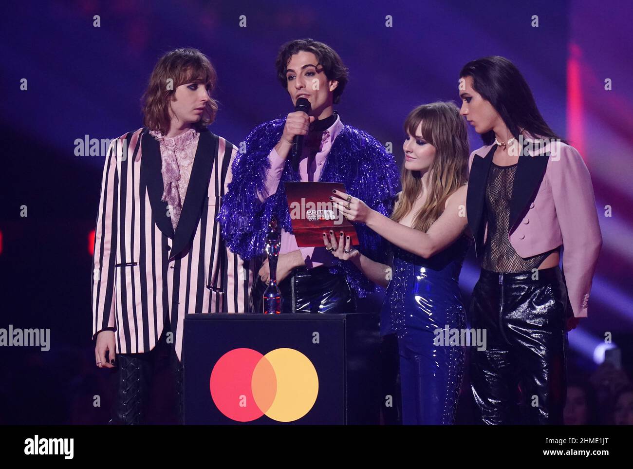 (Left to right) Ethan Torchio, Victoria De Angelis, Damiano David and ...