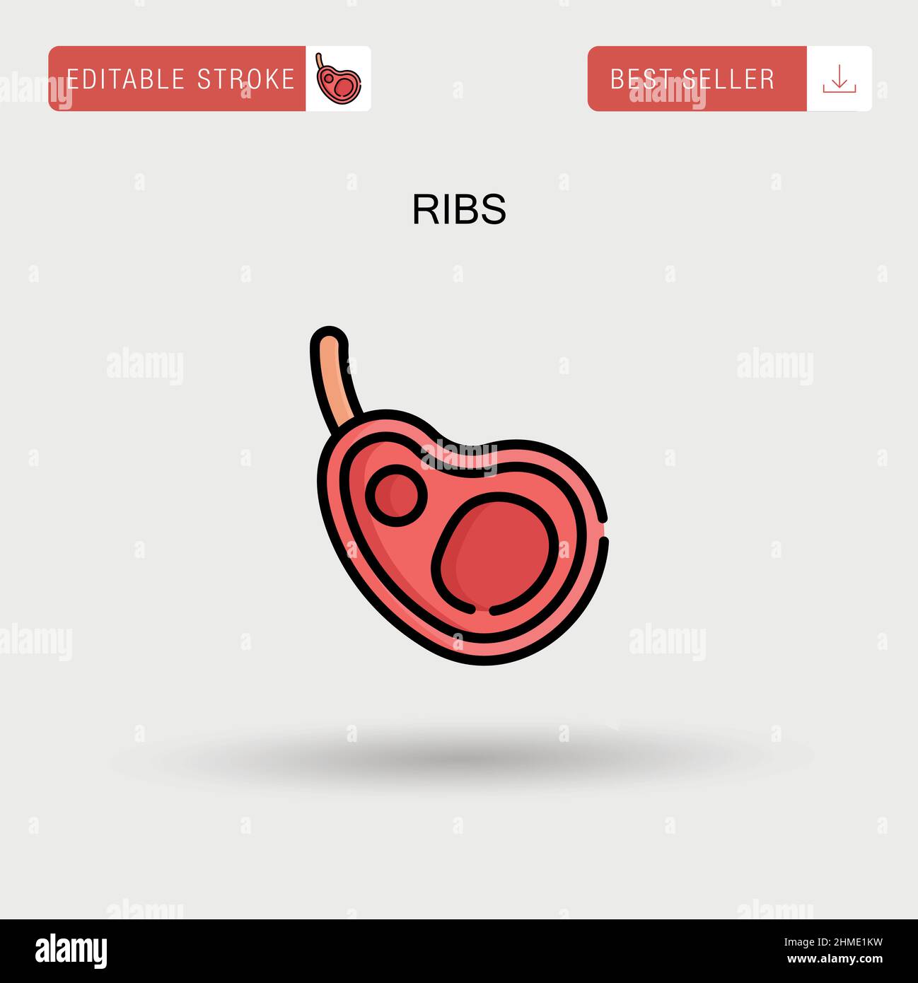 Ribs Simple vector icon Stock Vector Image & Art - Alamy
