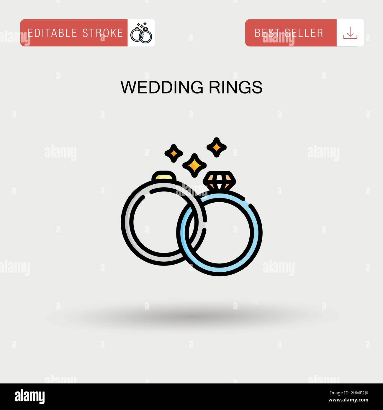 Wedding rings Simple vector icon Stock Vector Image & Art - Alamy