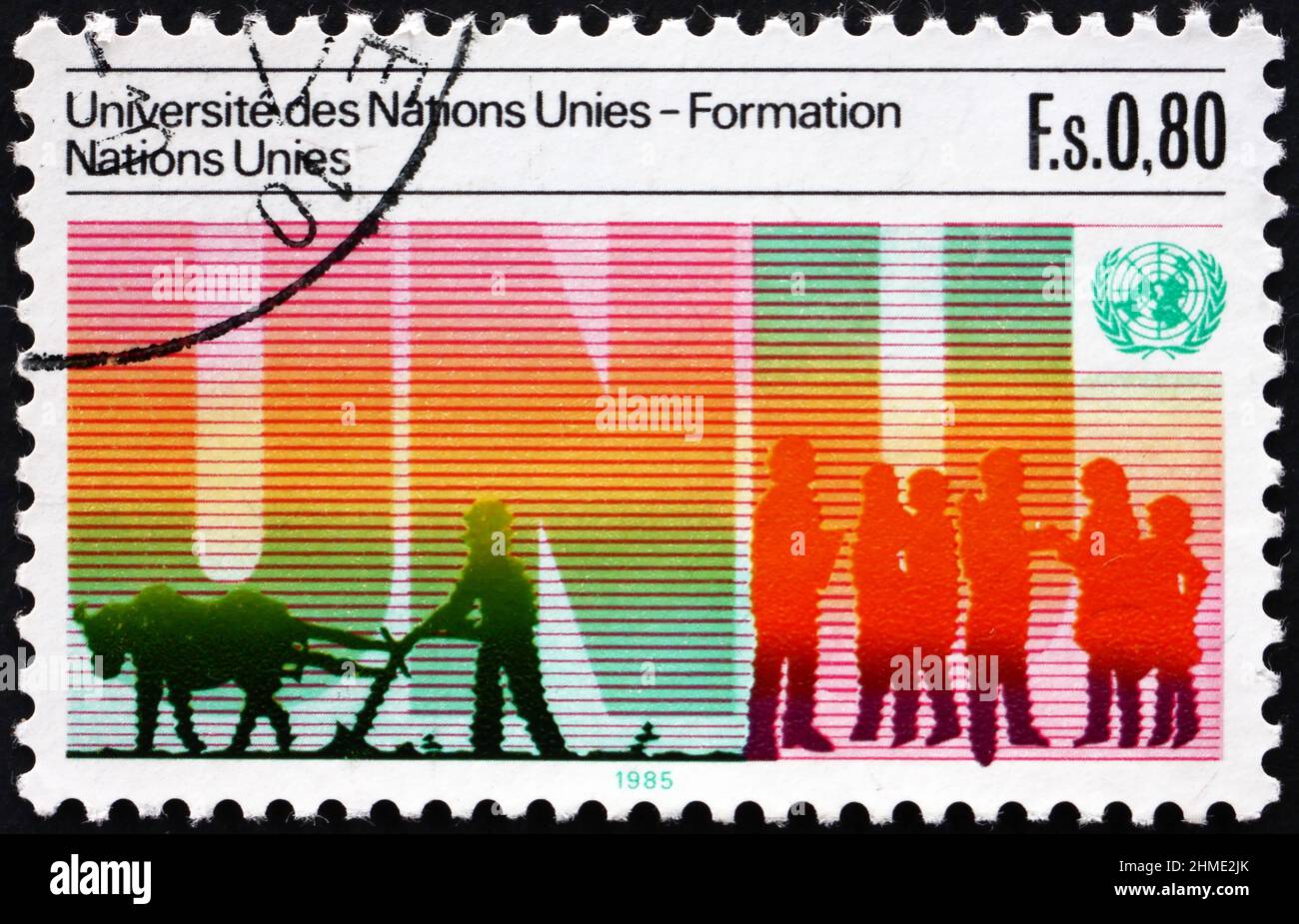 UNITED NATIONS - CIRCA 1985: a stamp printed in the United Nations ...