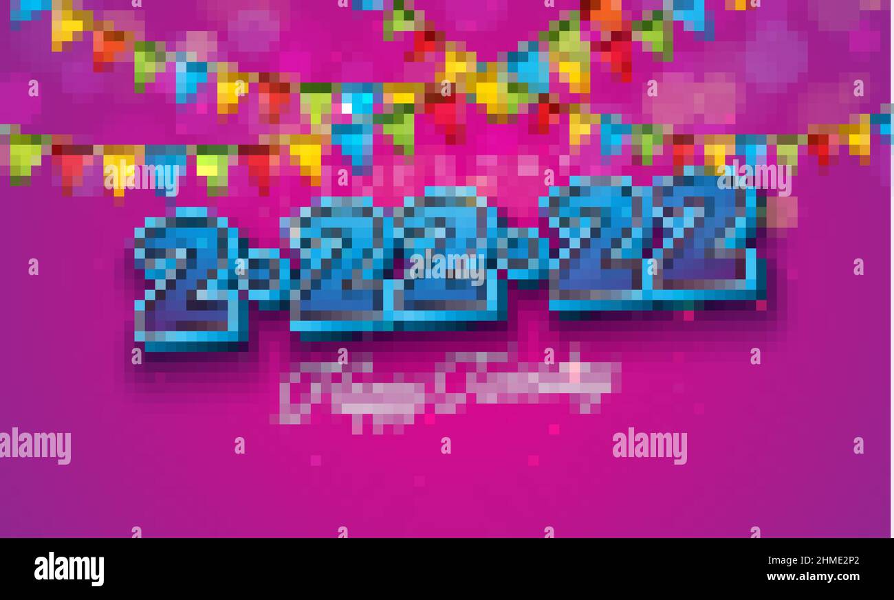 Happy Twosday Illustration with Tuesday 2-22-22 Letter and Colorful ...