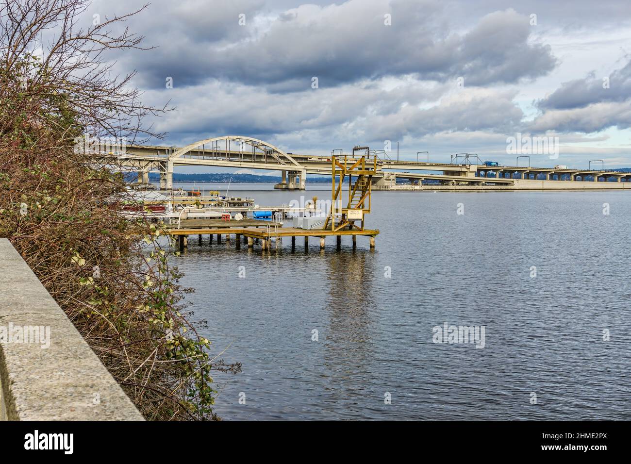 A bridge and dock in Seattle, Washington Stock Photo - Alamy