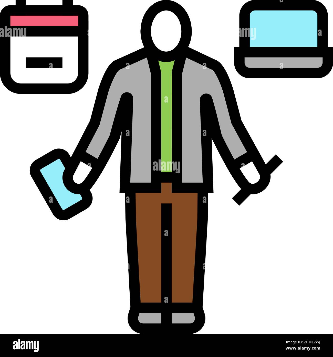 personal assistant color icon vector illustration Stock Vector Image ...