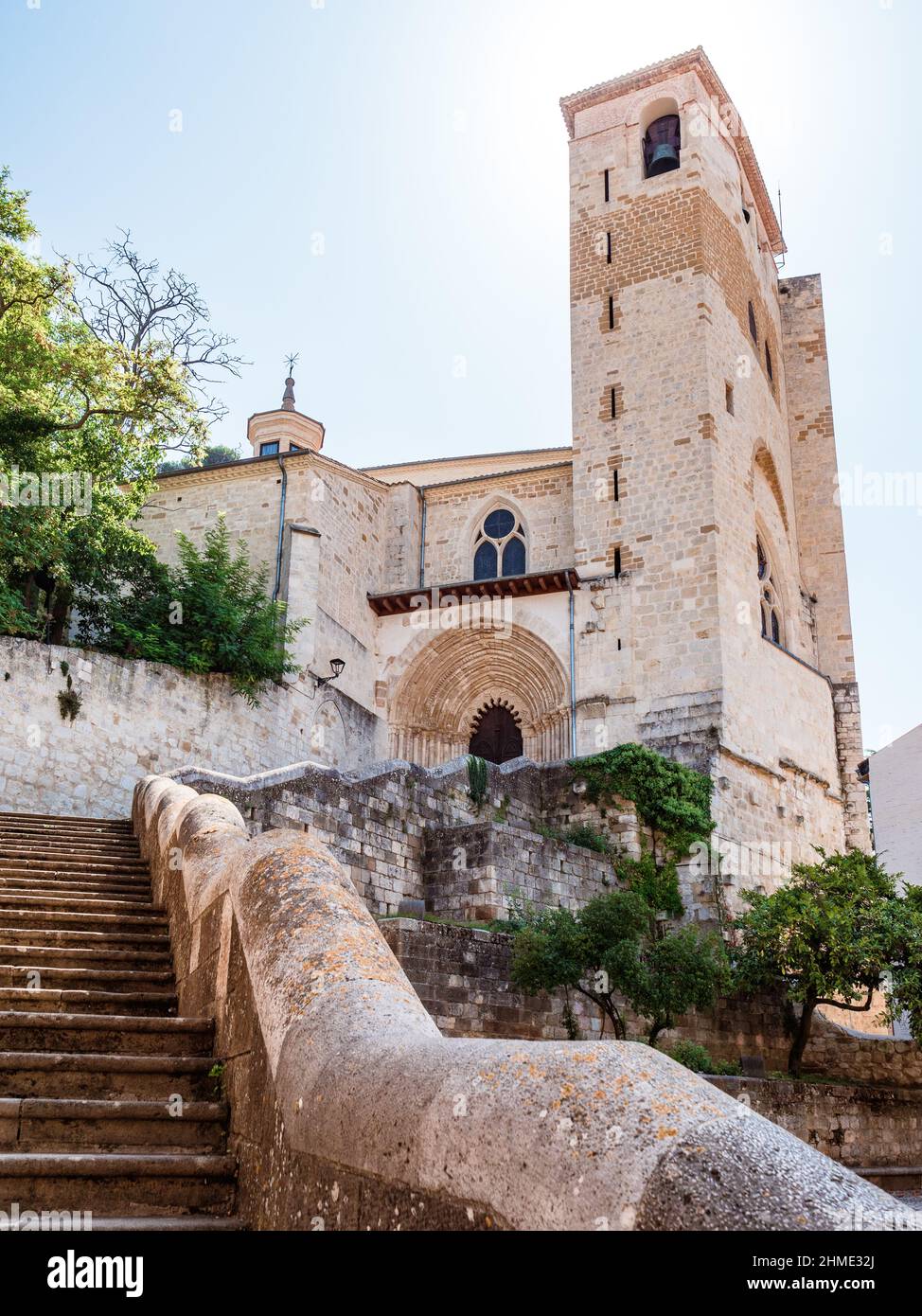 View of San Pedro de la Rúa Church in Estella Lizarra, Navarre, Spain ...