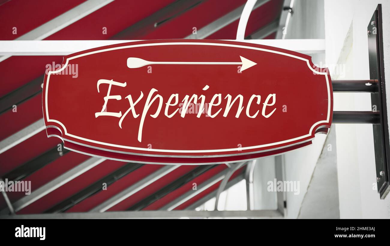 Street Sign the Direction Way to Experience Stock Photo - Alamy