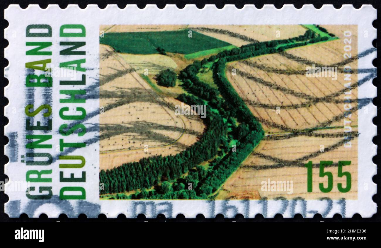GERMANY - CIRCA 2020: a stamp printed in Germany shows The Green Belt ...