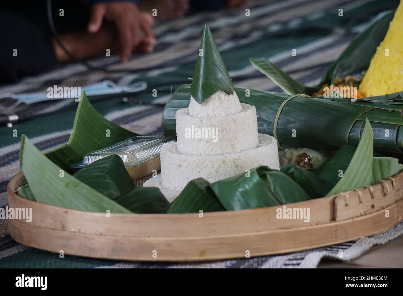 Indonesian thanksgiving menu that called nasi tumpeng (rice with cone ...