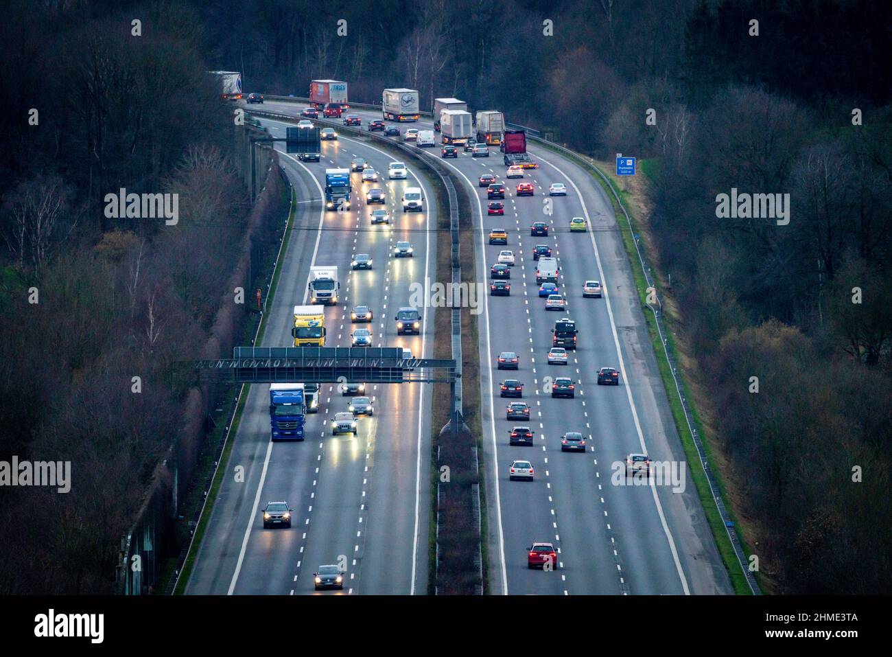 Autobahn A1, bei Gevelsberg, Blick Richtung Südwesten, normal ...