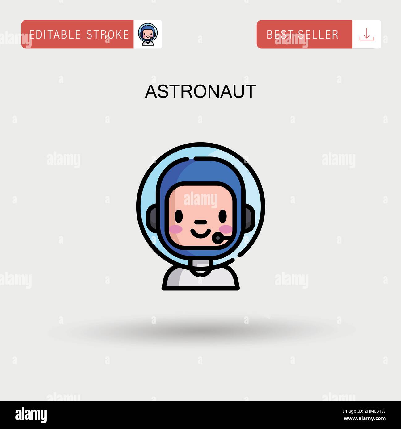 Astronaut Simple vector icon Stock Vector Image & Art - Alamy