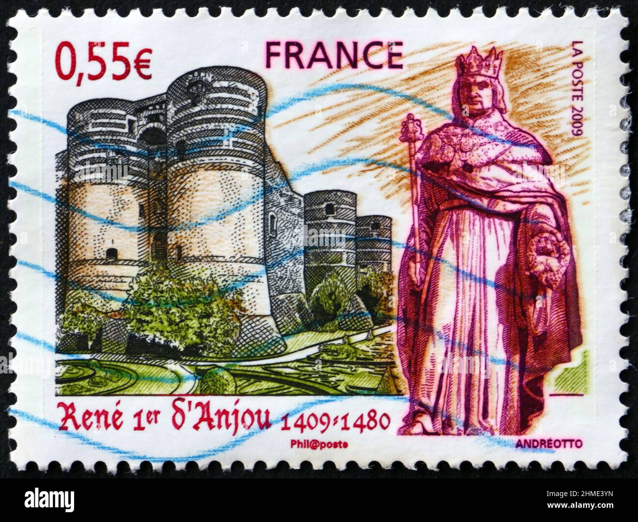 FRANCE - CIRCA 2009: a stamp printed in France shows Rene of Anjou ...