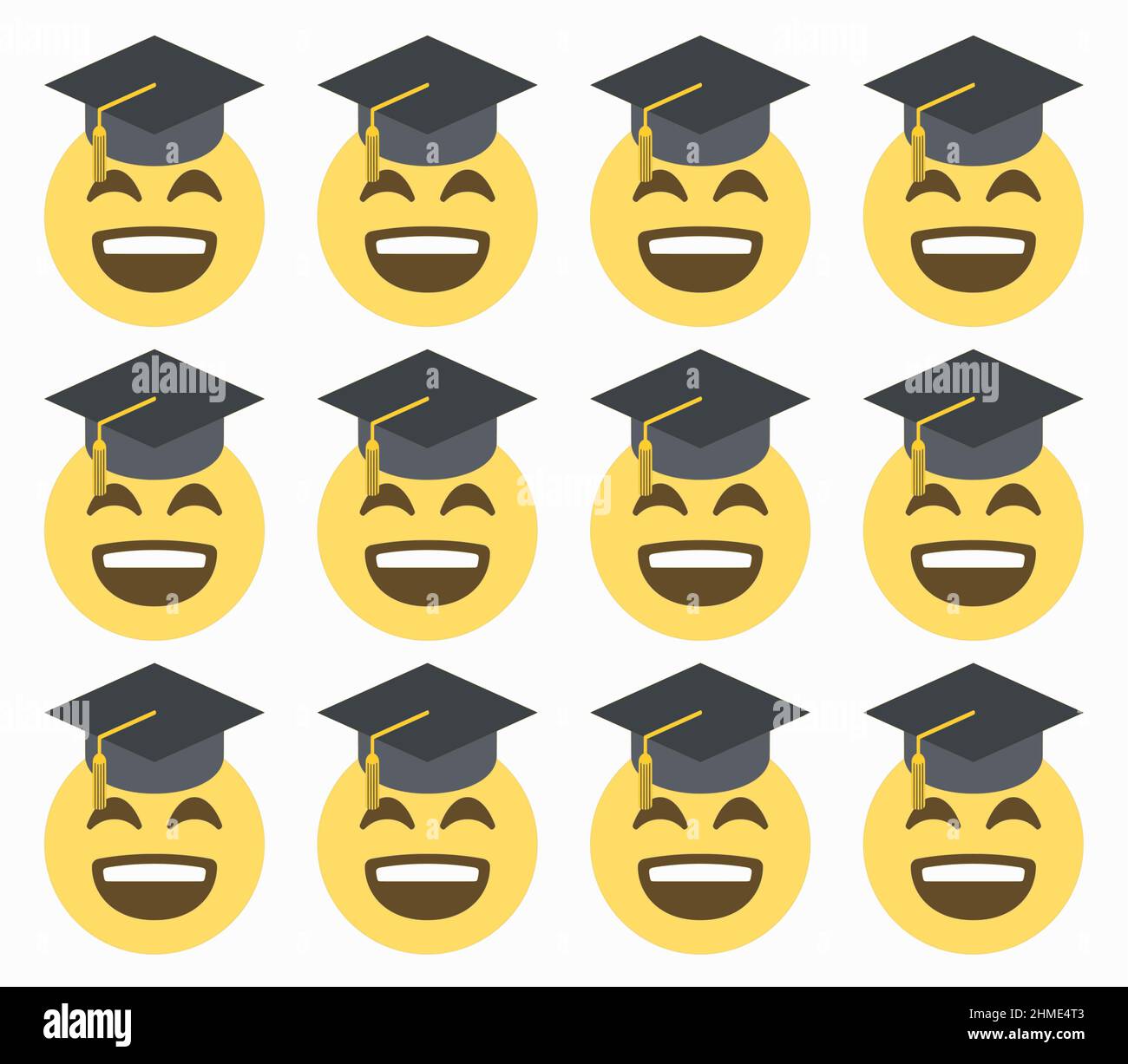 Happy face graduation cap illustration hi-res stock photography and ...