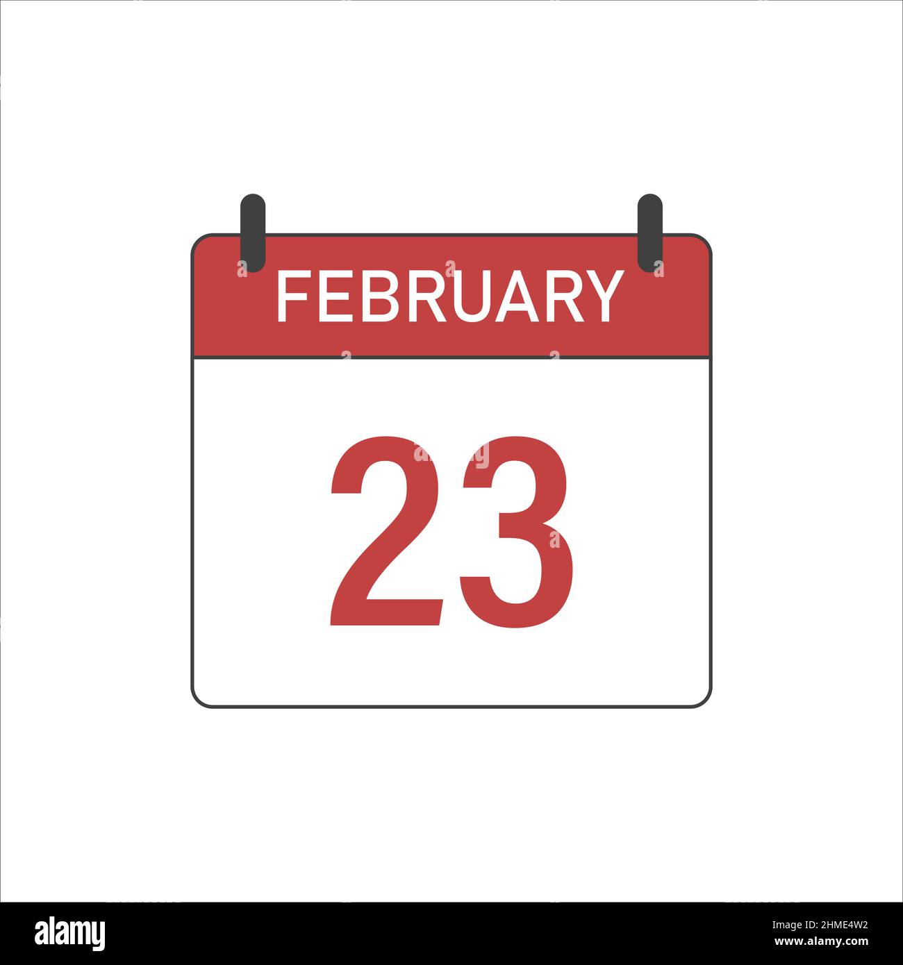 February 23 on the calendar. Drawing on a white background Stock Vector ...