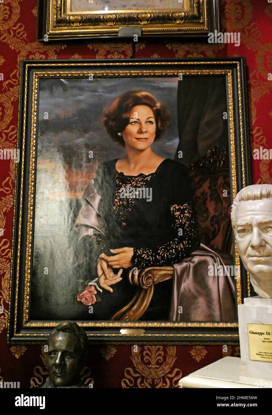 Renata Tebaldi soprano, portrait, Teatro alla Scala museum, Milan ...