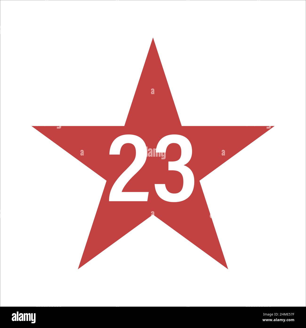 Number 23 with star shape vector illustration. Number 23 with star ...