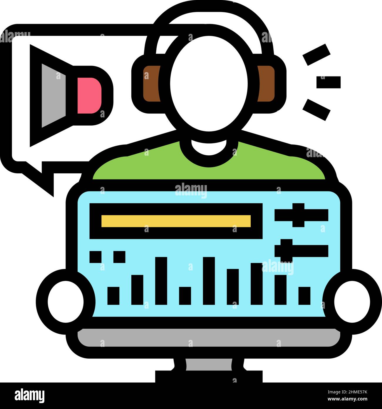audio editor color icon vector illustration Stock Vector Image & Art ...