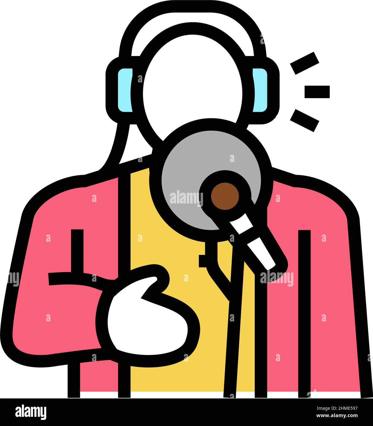 voiceover artist color icon vector illustration Stock Vector Image ...