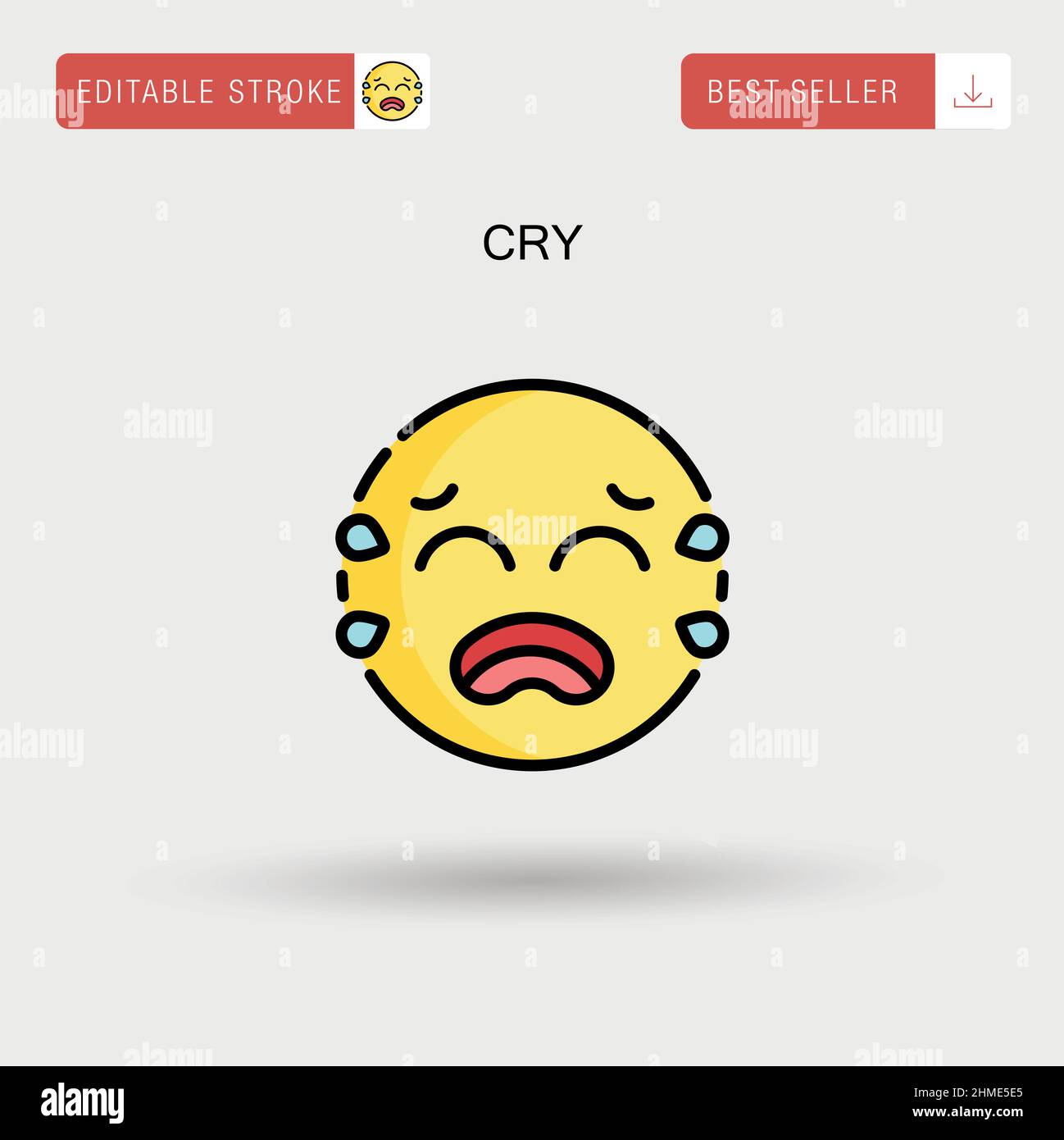 Cry Simple vector icon Stock Vector Image & Art - Alamy