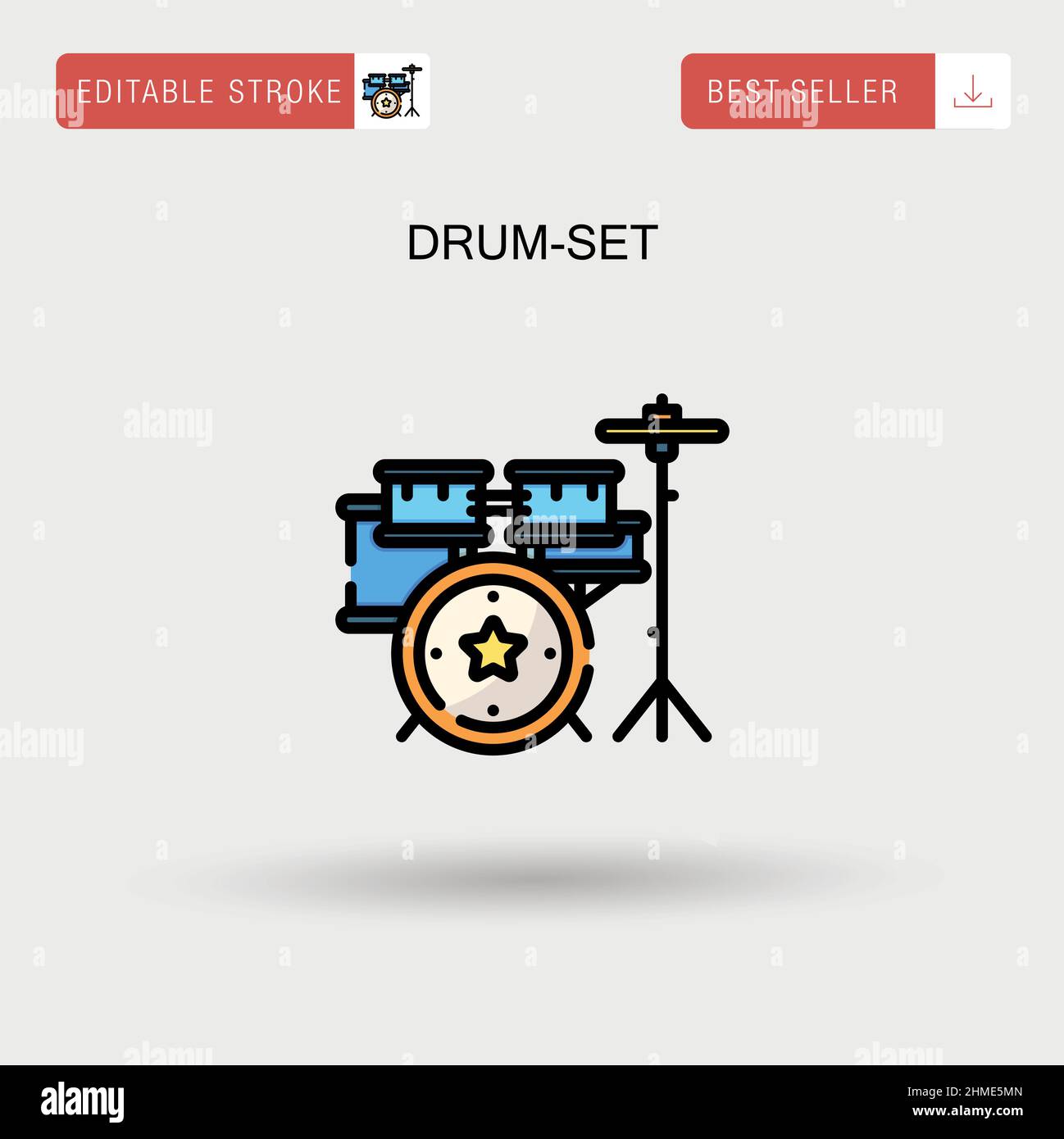 Drum-set Simple vector icon Stock Vector Image & Art - Alamy